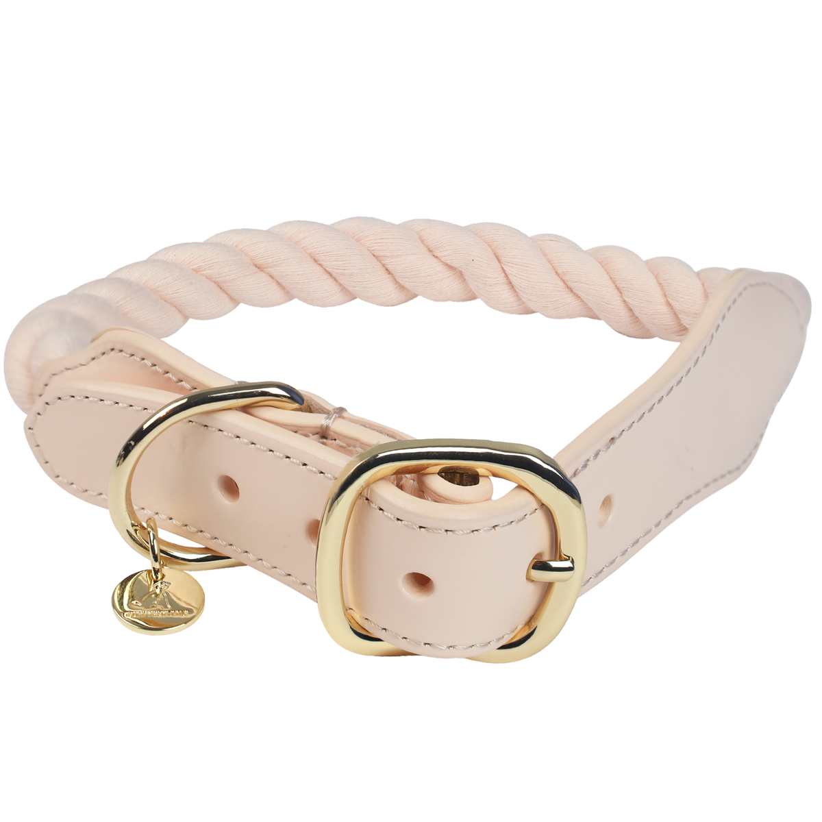 Blush Pink Rope Dog Collar | Soft Cotton Luxury Collar by Puppysentials®